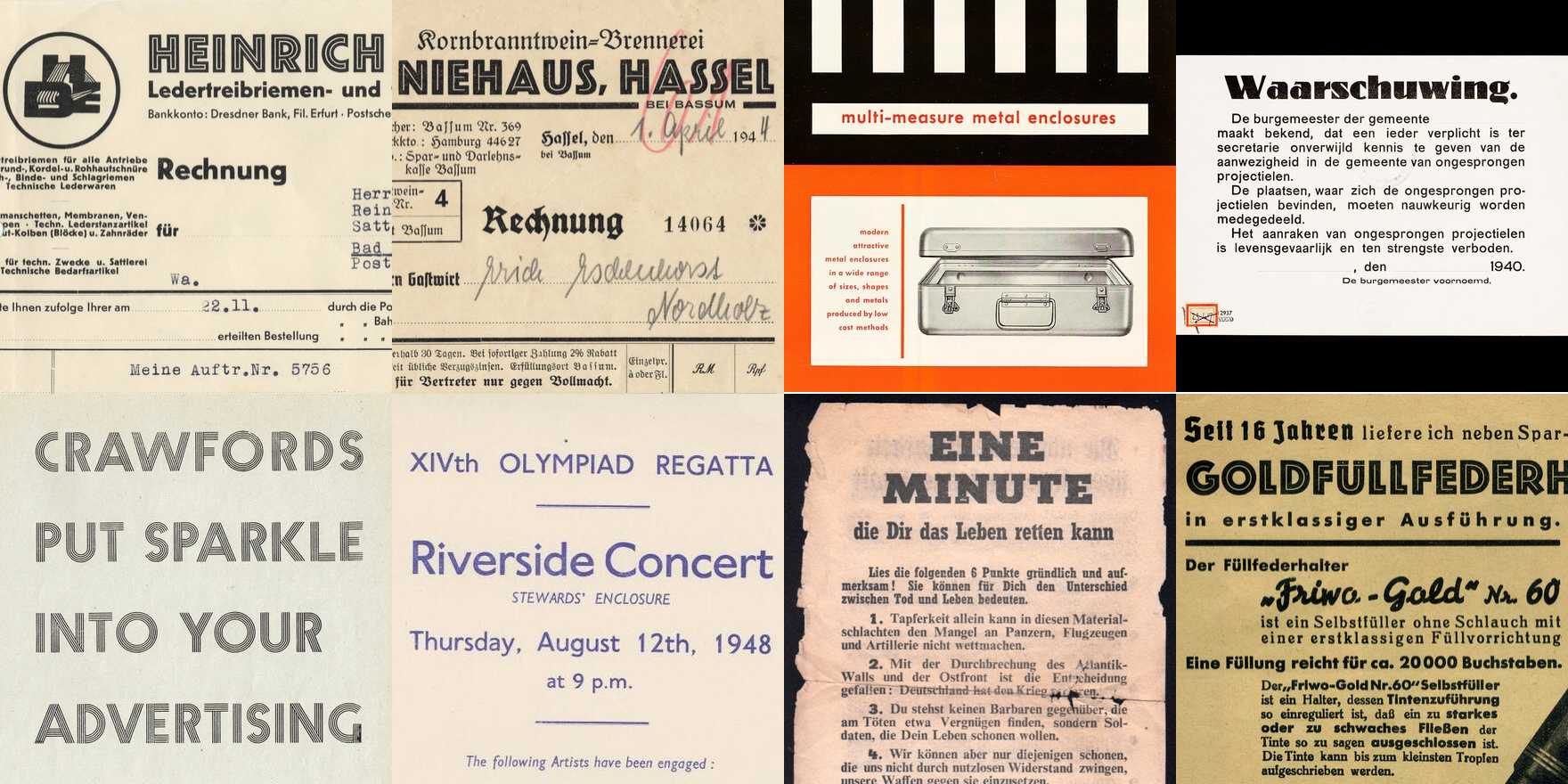 1940s Typesettings - Fonts In Use