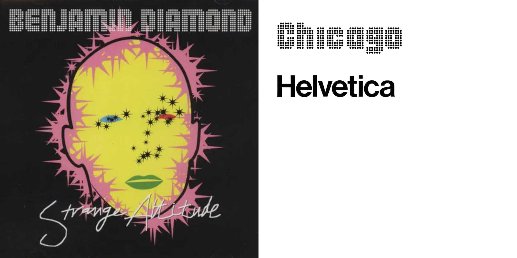 Benjamin Diamond – Strange Attitude album art - Fonts In Use