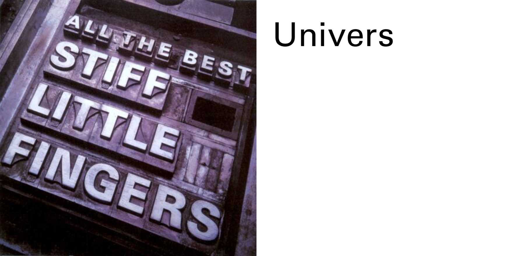 Stiff Little Fingers – All The Best album art - Fonts In Use
