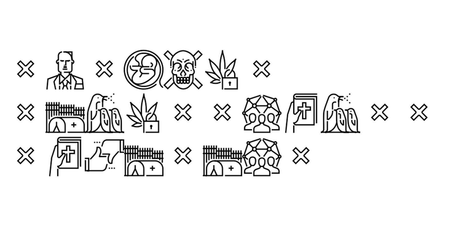 Square Line Icons Politics in use - Fonts In Use