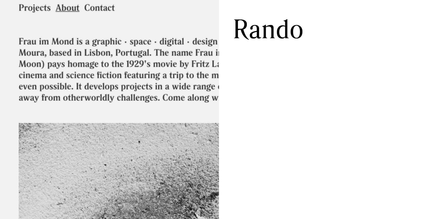 Frau im Mond website - Fonts In Use