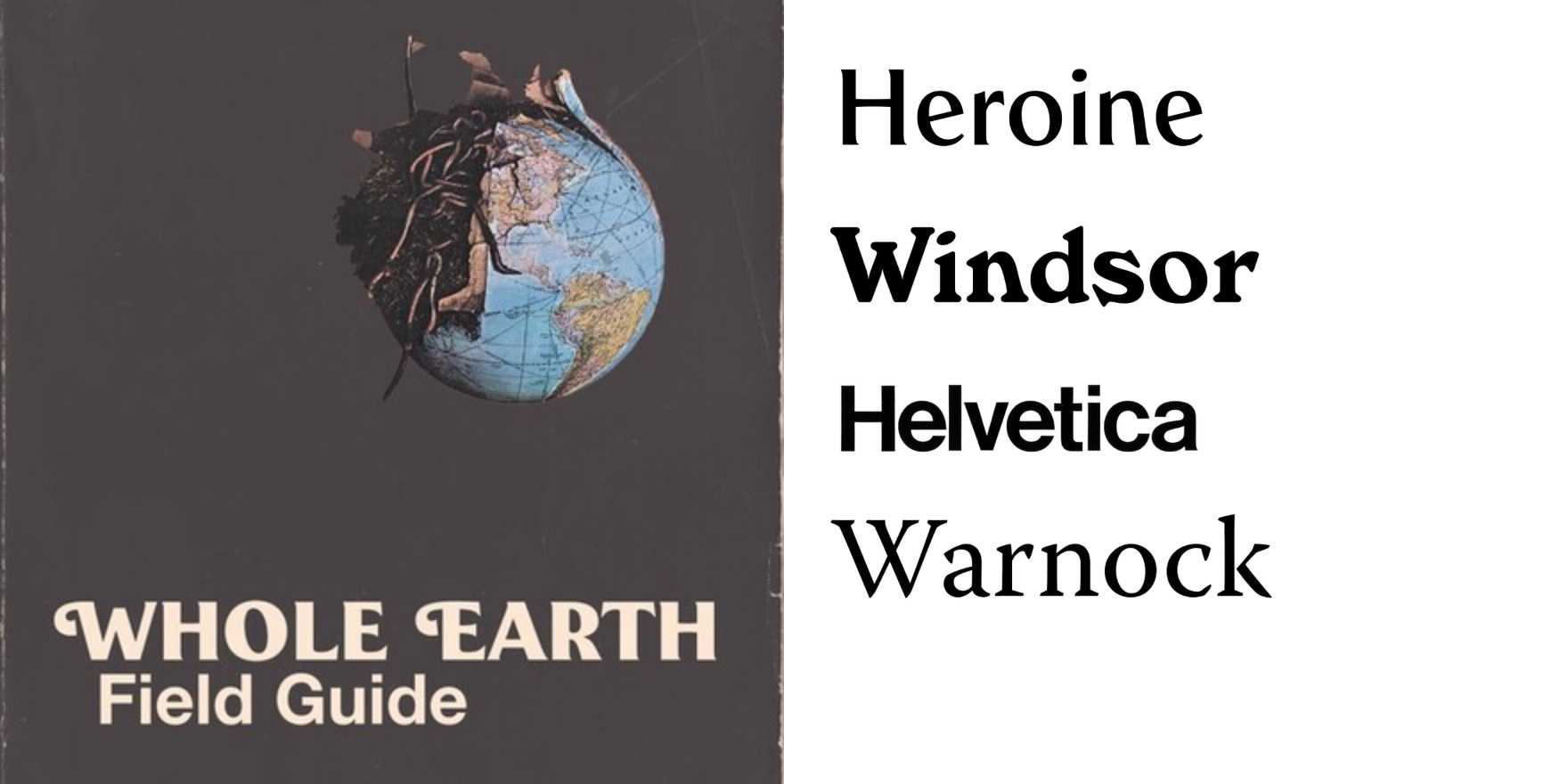 Whole Earth Field Guide - Fonts In Use