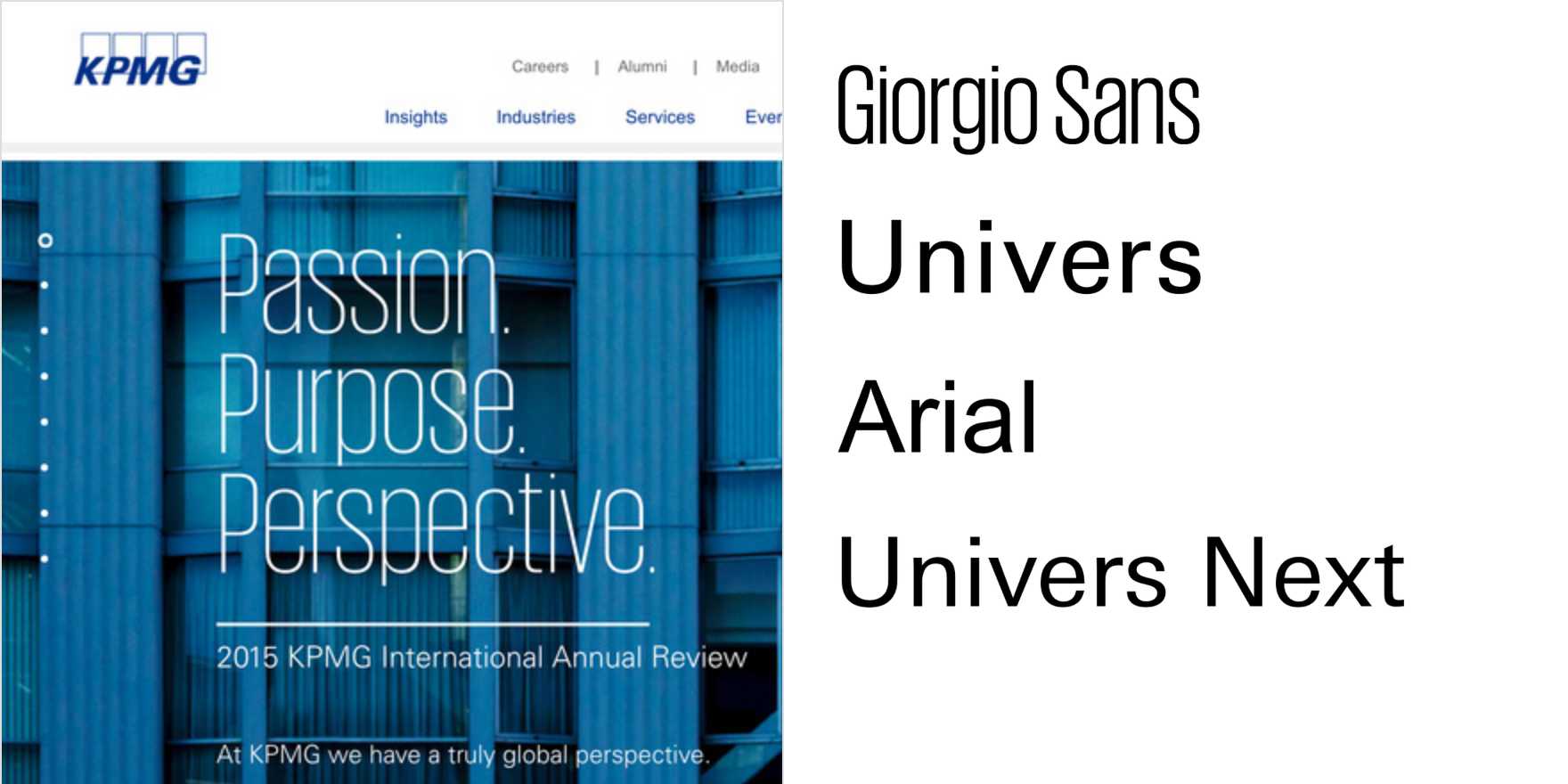 KPMG identity (2015 redesign) - Fonts In Use