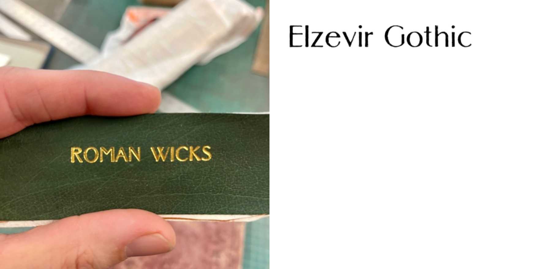 Roman Wicks hot-foil stamping - Fonts In Use