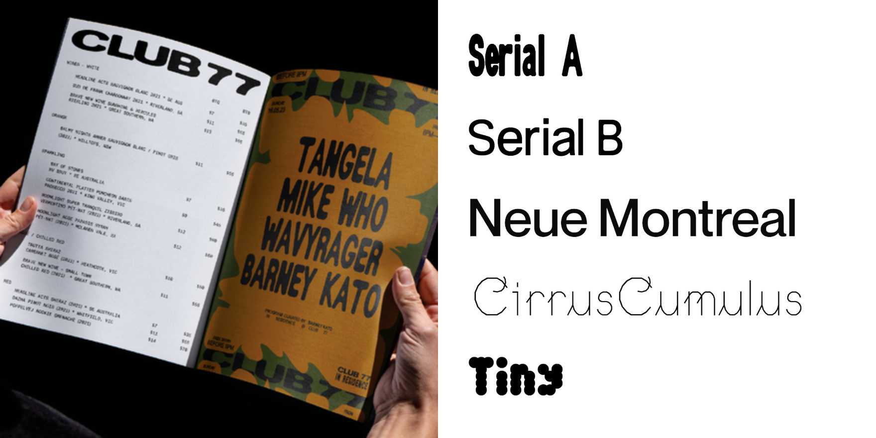 Club 77 - Fonts In Use