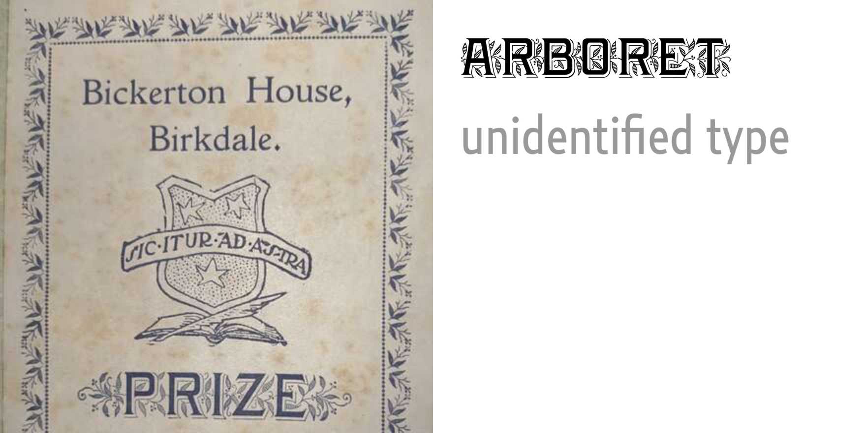 Bickerton House School bookplate - Fonts In Use