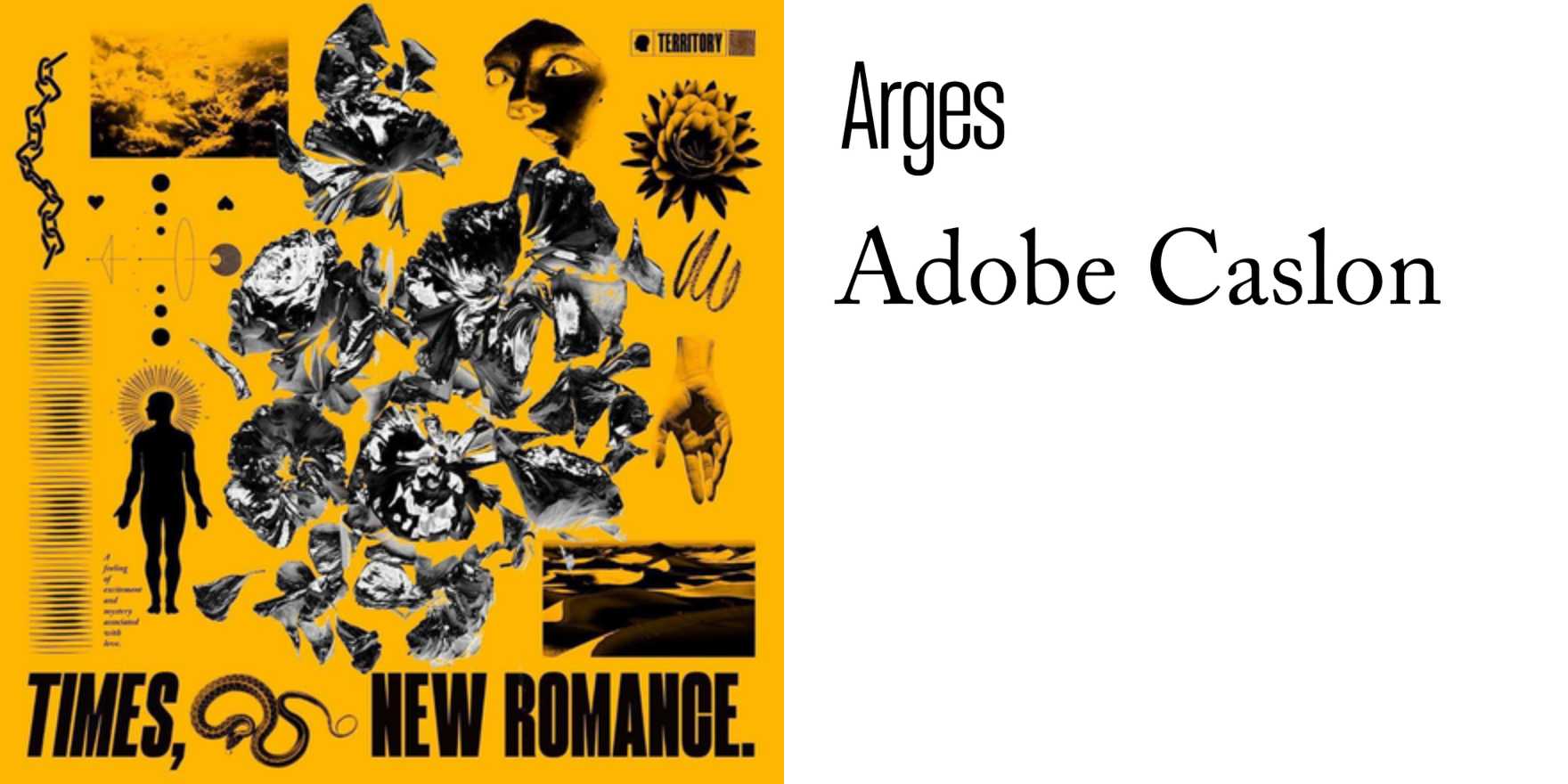 Territory – Times, New Romance EP - Fonts In Use
