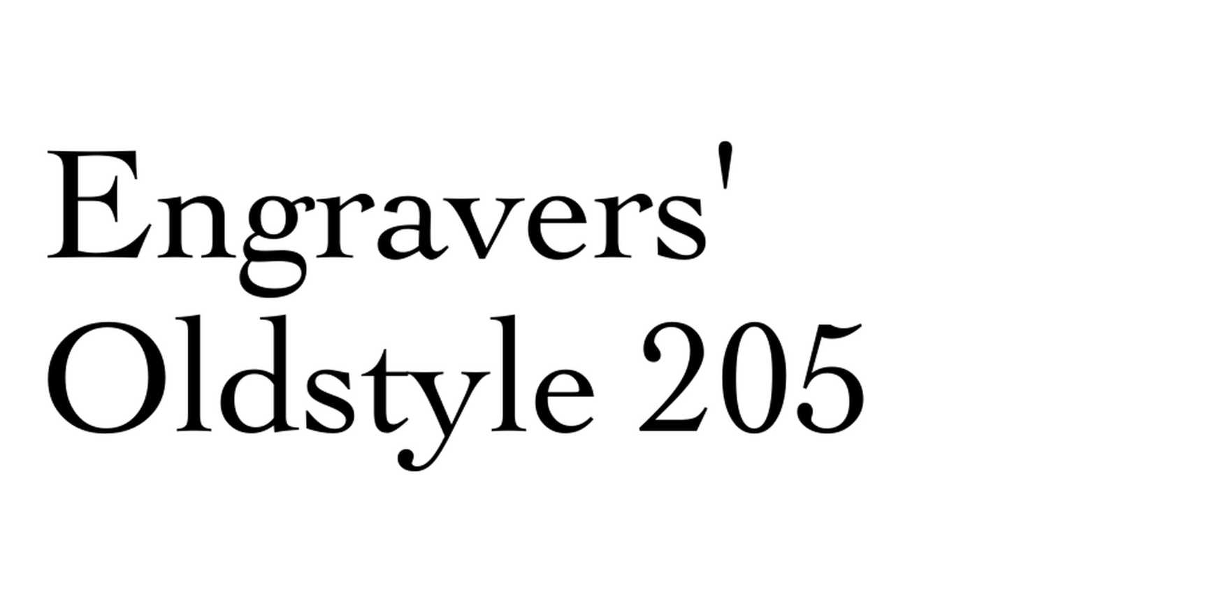 Engravers' Oldstyle 205 in use - Fonts In Use