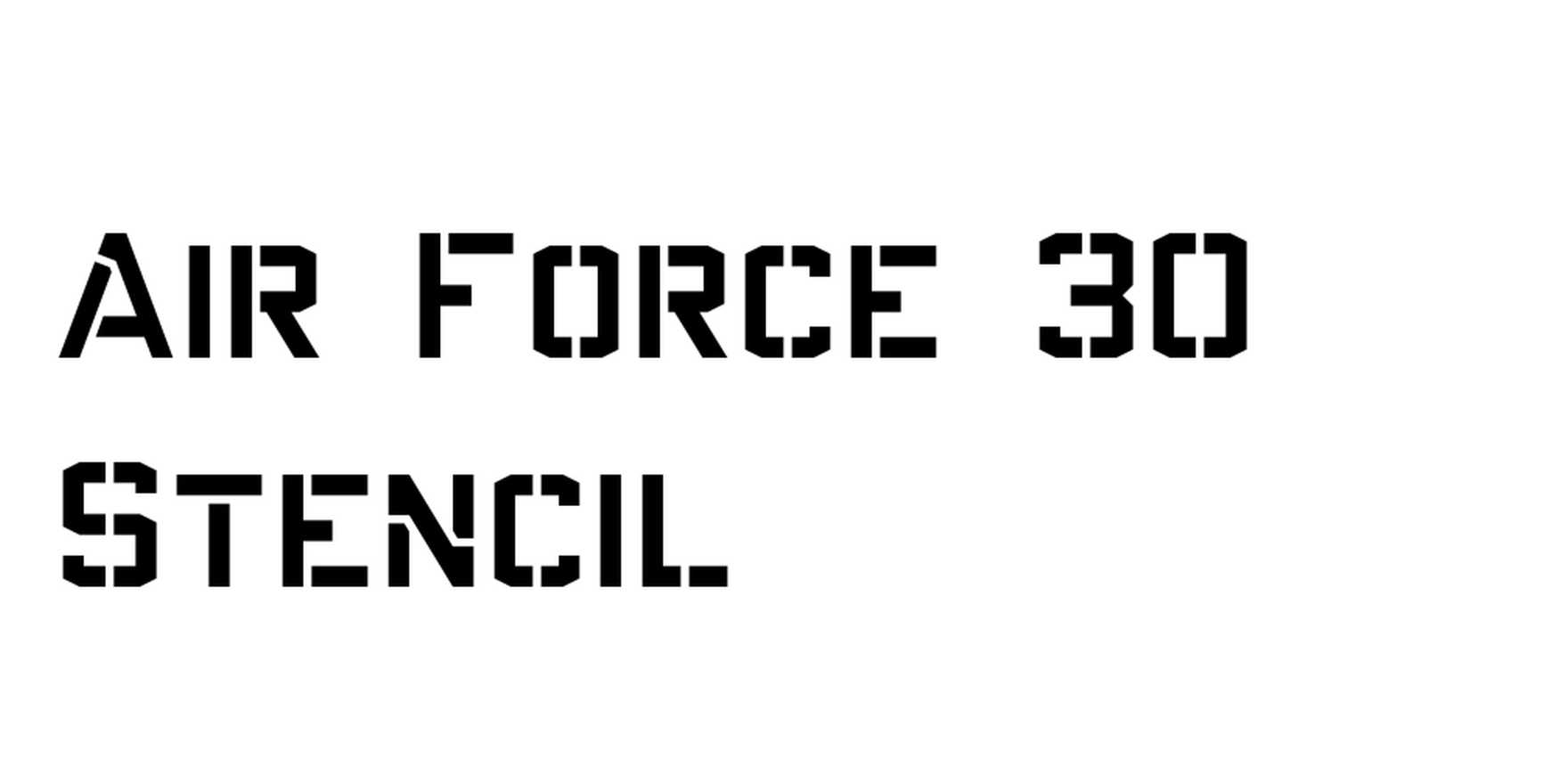 Air Force 30 Stencil in use - Fonts In Use