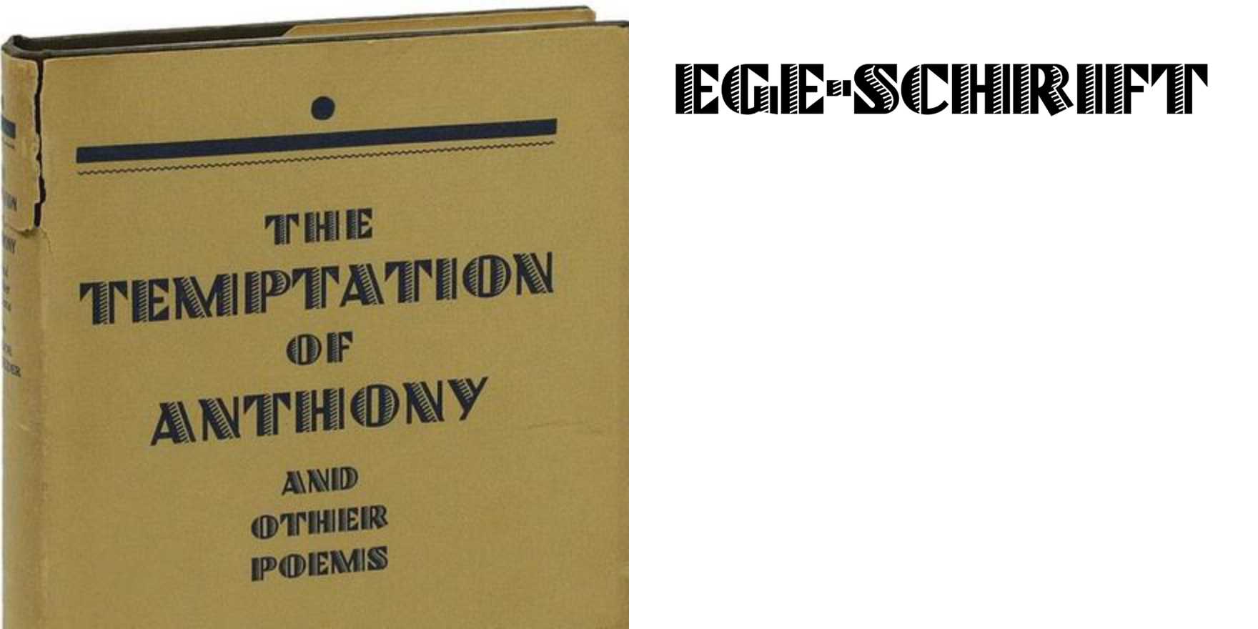 The Temptation of Anthony and Other Poems by Isidor Schneider - Fonts ...