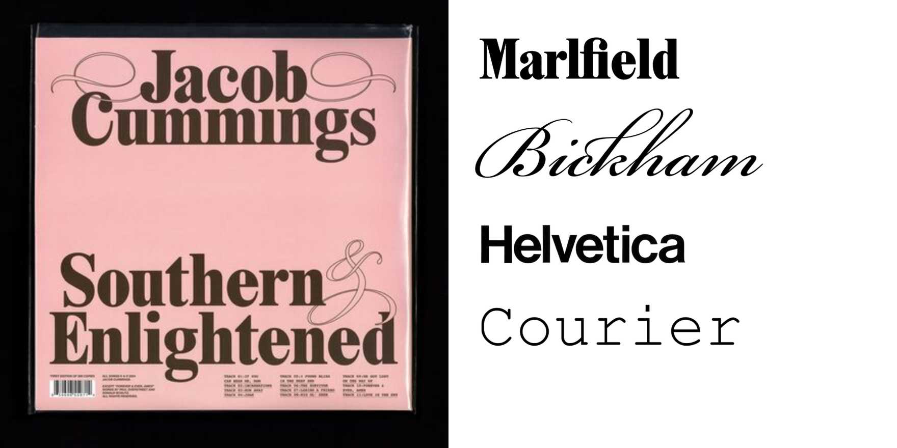 Jacob Cummings – Southern & Enlightened album art - Fonts In Use