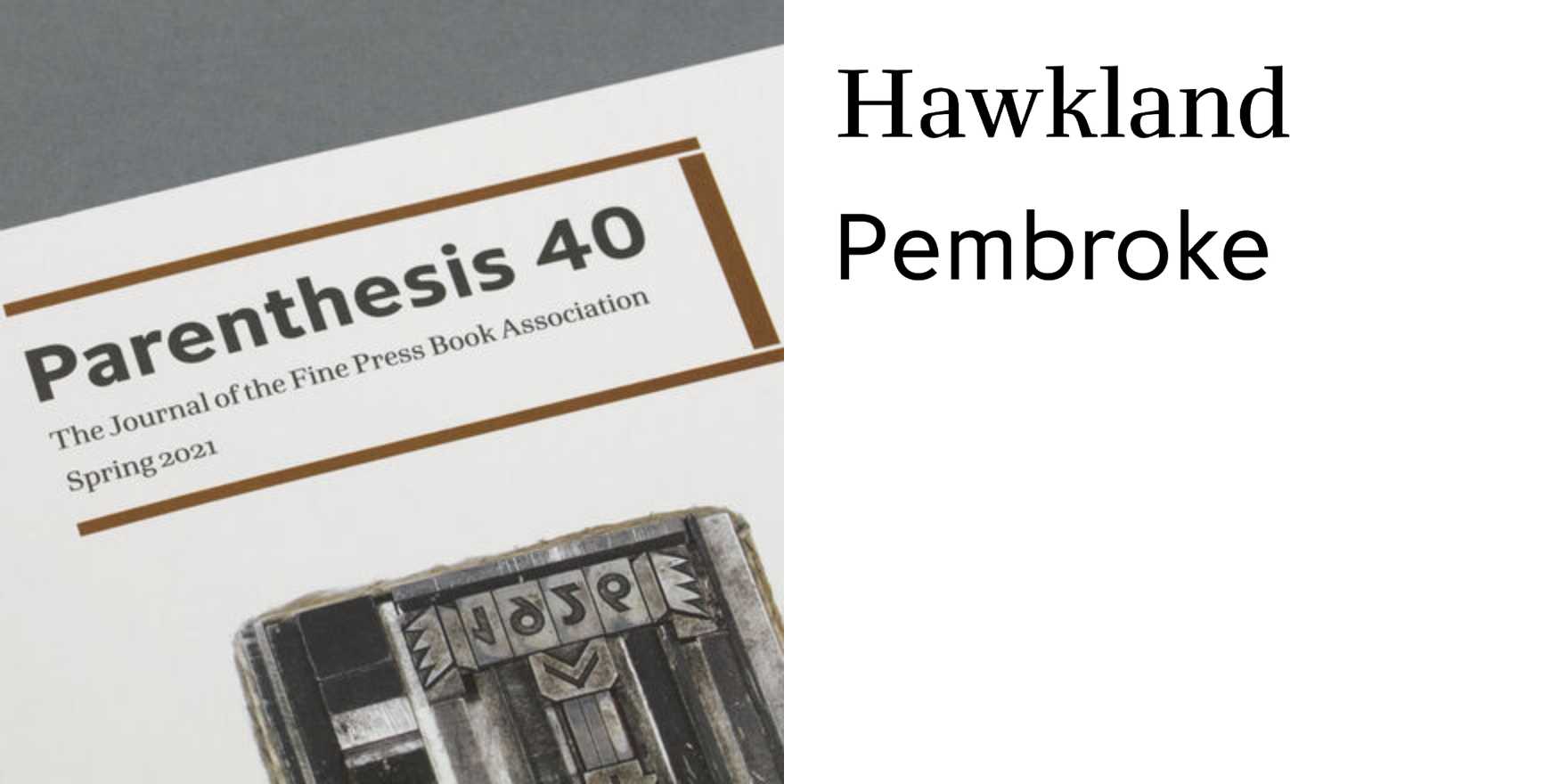 Parenthesis, issue 40 - Fonts In Use