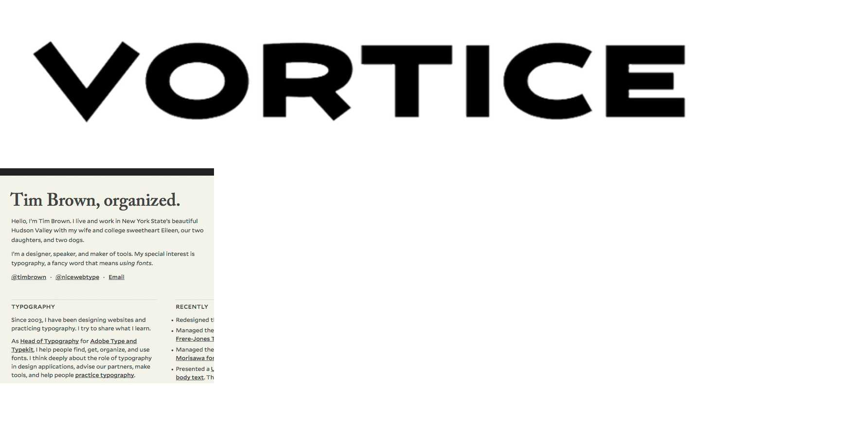 Vortice in use - Fonts In Use