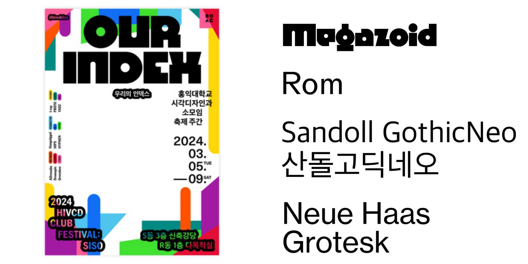 Our Index - Fonts In Use