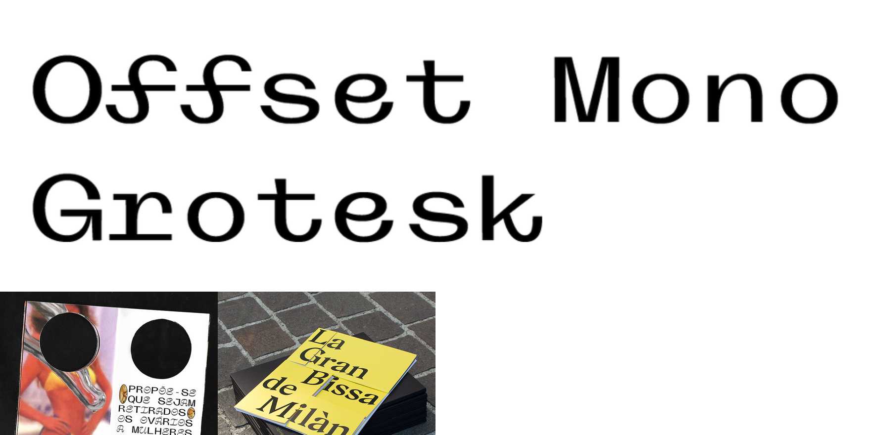 Offset Mono Grotesk in use - Fonts In Use