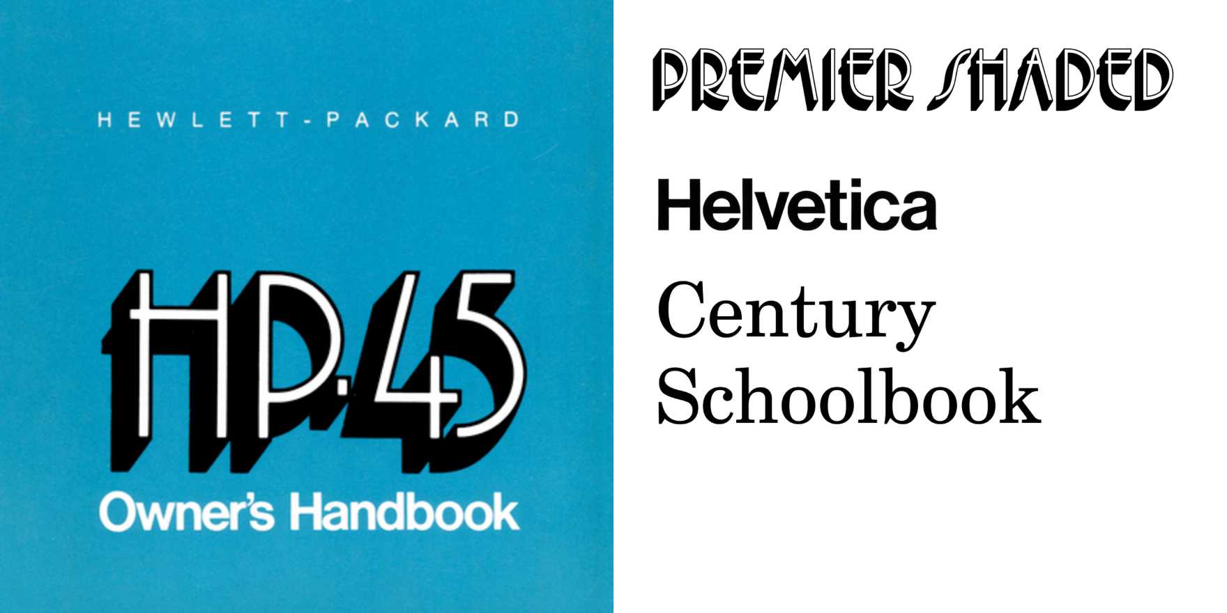 HP-45 calculator documentation - Fonts In Use
