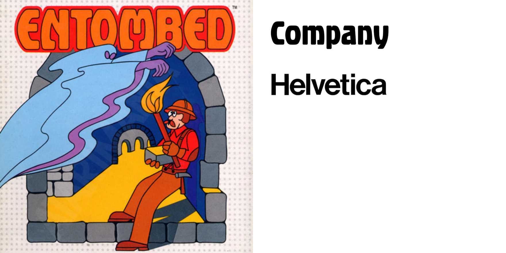 Entombed Atari 2600 game packaging - Fonts In Use