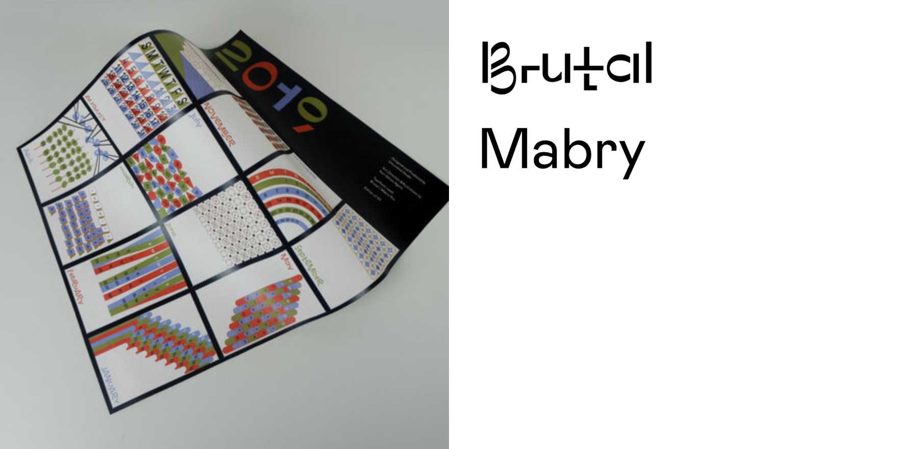 2019 calendar by Uncurated Studio - Fonts In Use