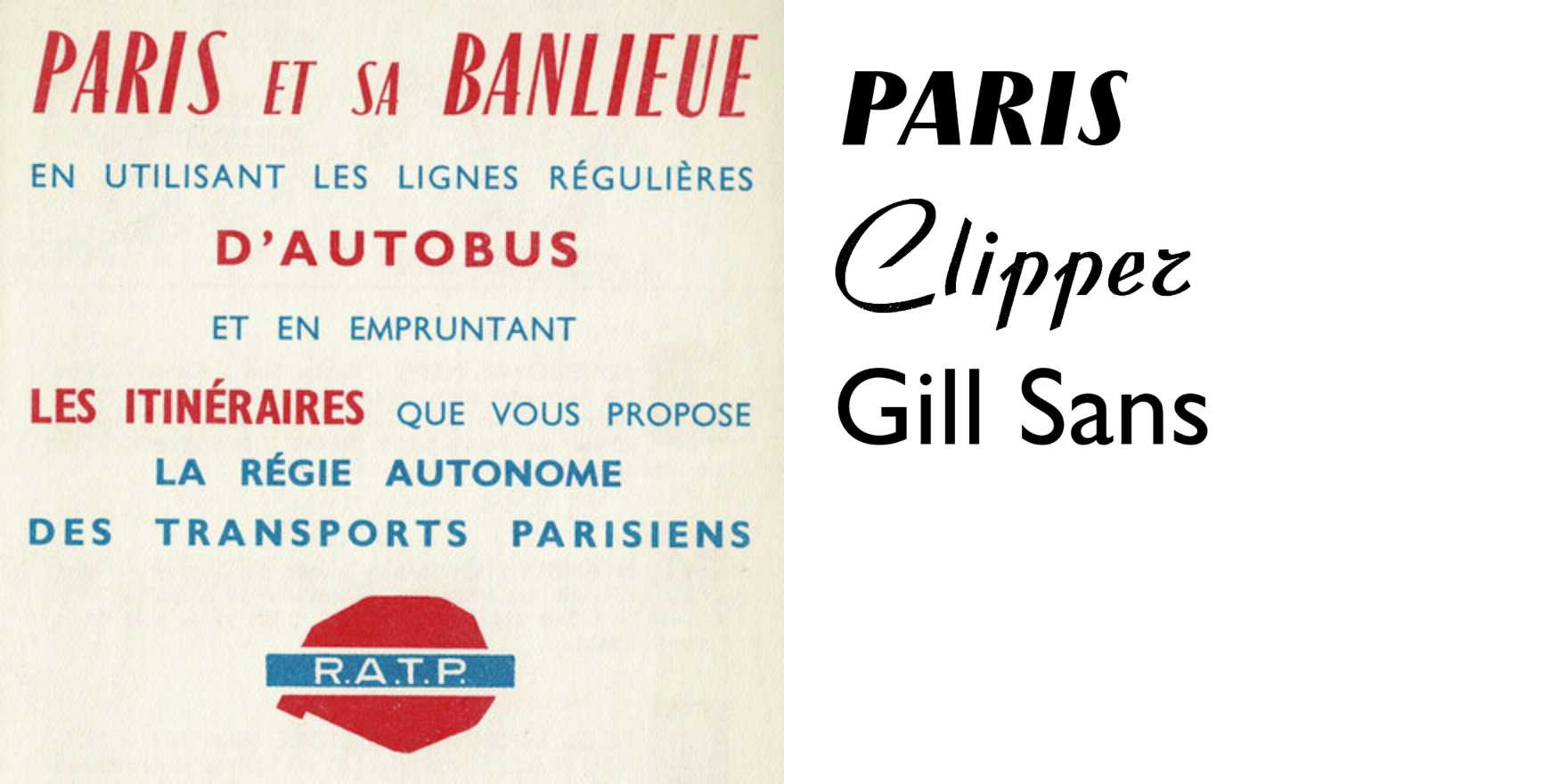 Connaître Paris est votre rêve, RATP leaflet - Fonts In Use