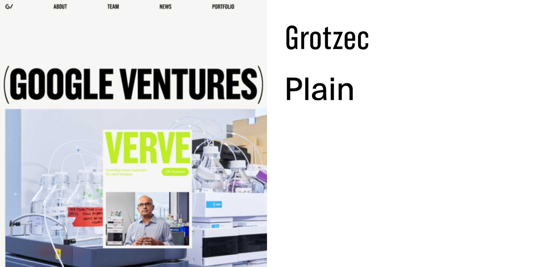 GV (Google Ventures) website - Fonts In Use