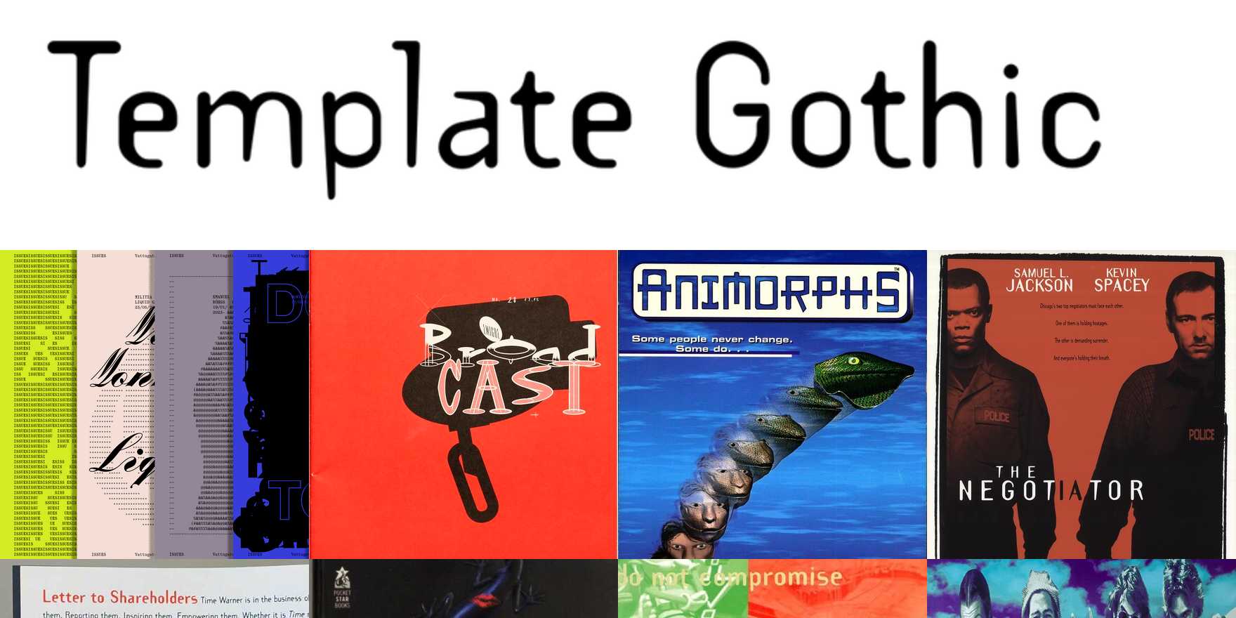 Template Gothic in use - Fonts In Use