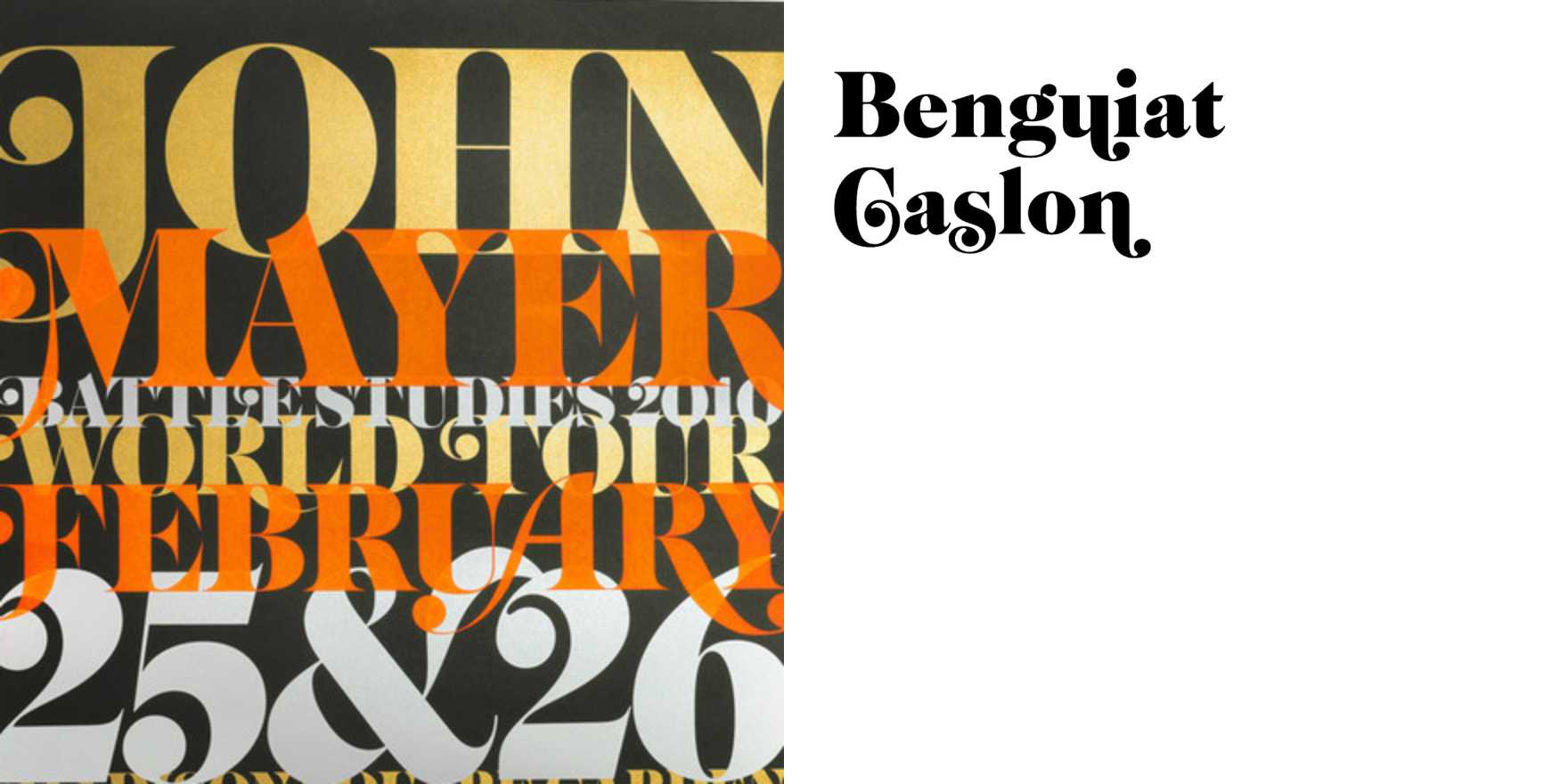 John Mayer Poster: Madison Square Garden, 2010 - Fonts In Use