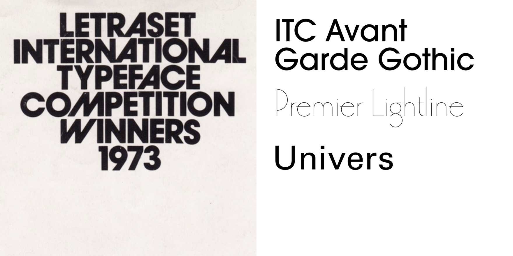 Letraset International Typeface Competition Winners 1973 - Fonts In Use
