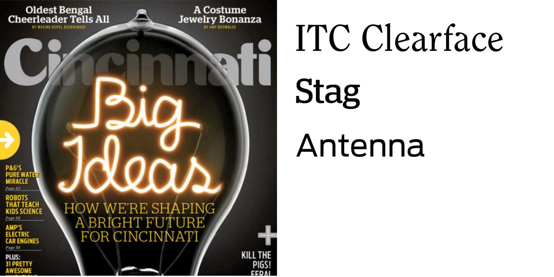 Cincinnati Magazine - Fonts In Use