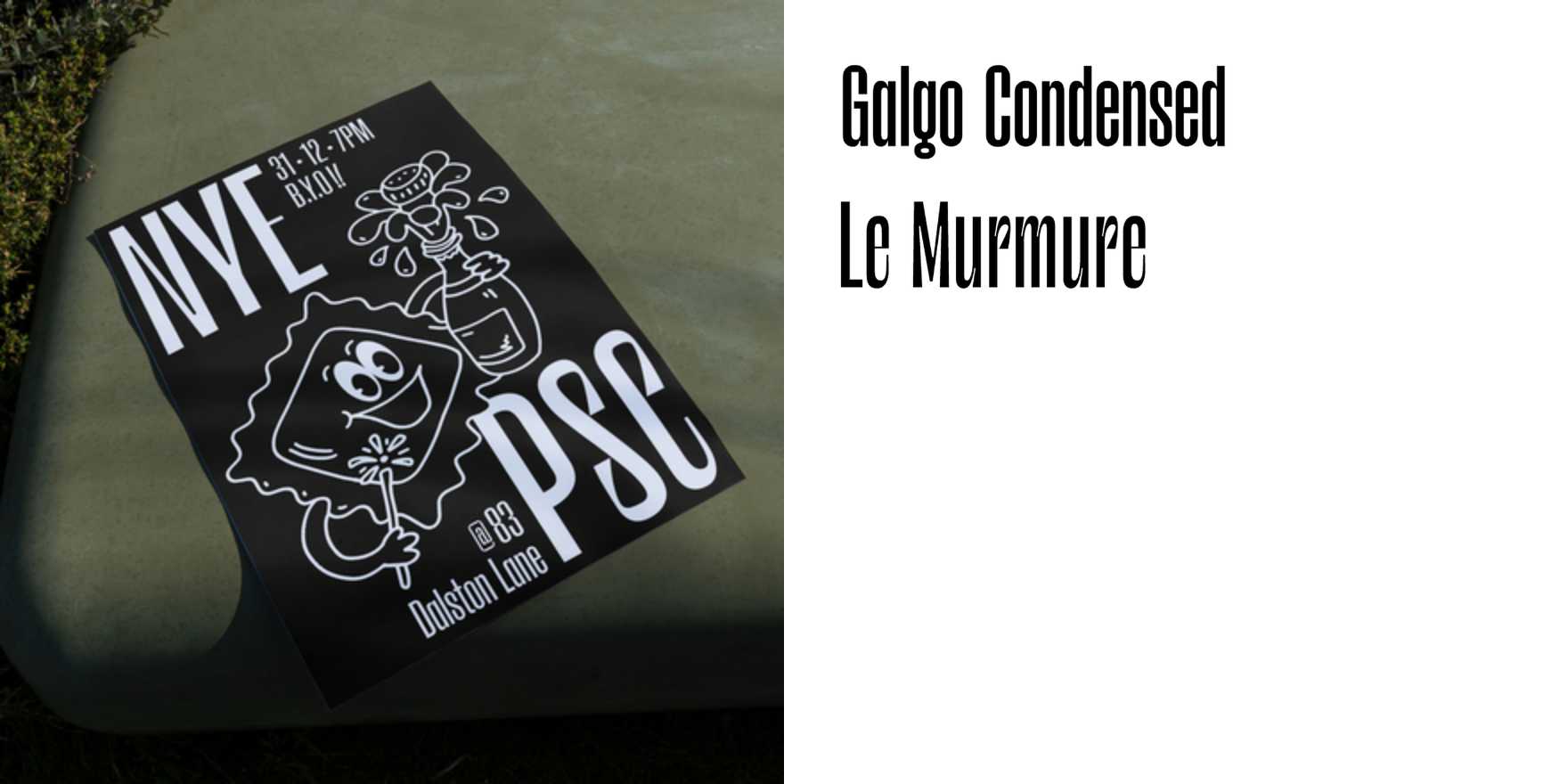 Pasta Social Club 3, NYE - Fonts In Use