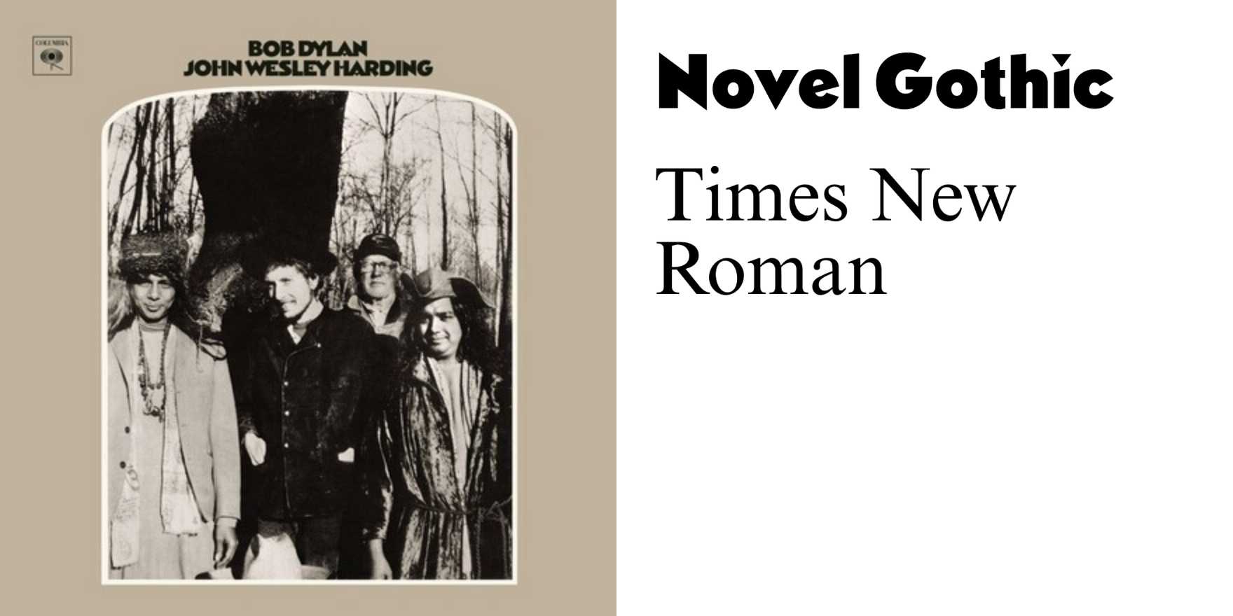 John Wesley Harding by Bob Dylan - Fonts In Use