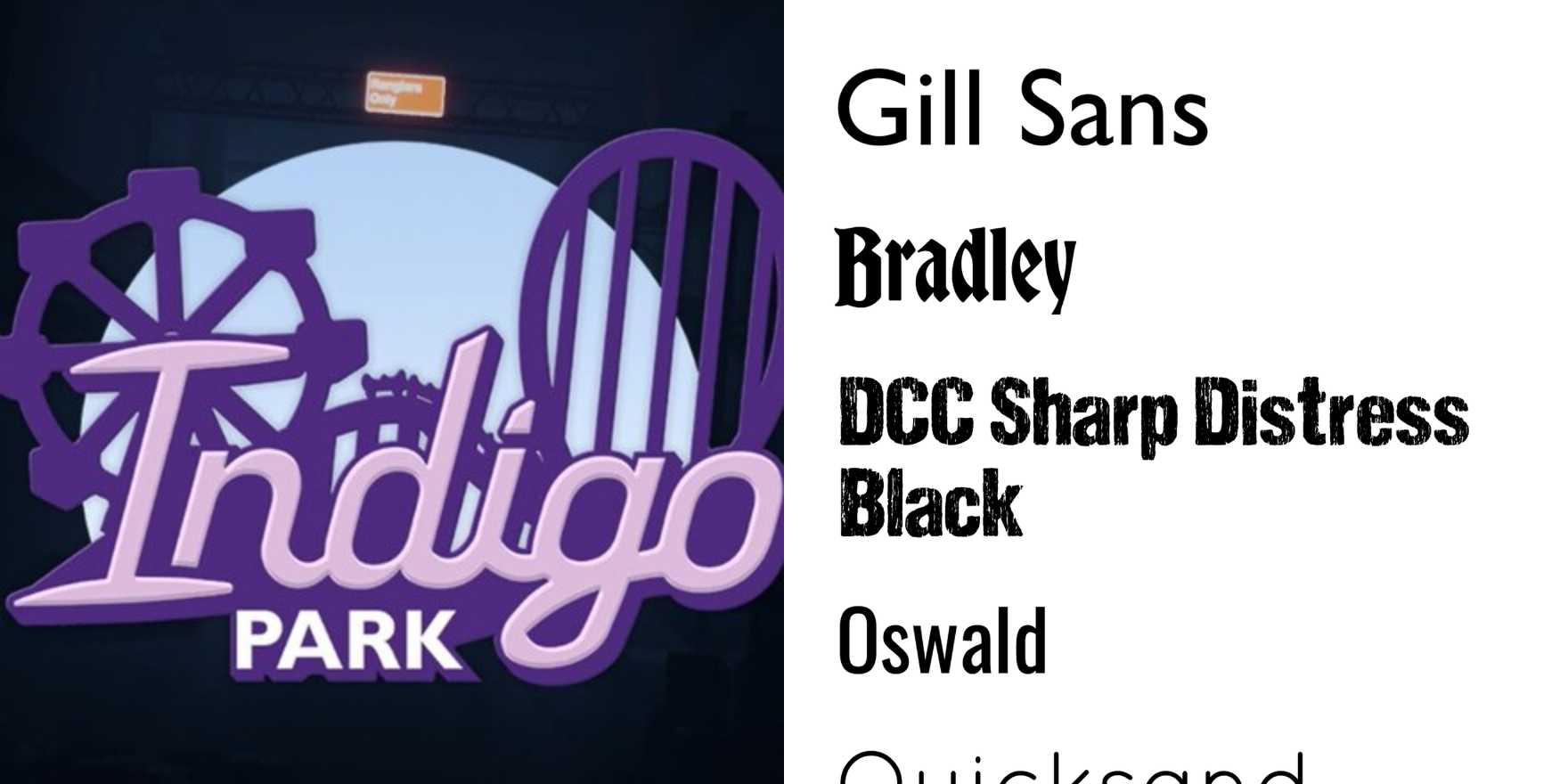 Indigo Park video game - Fonts In Use