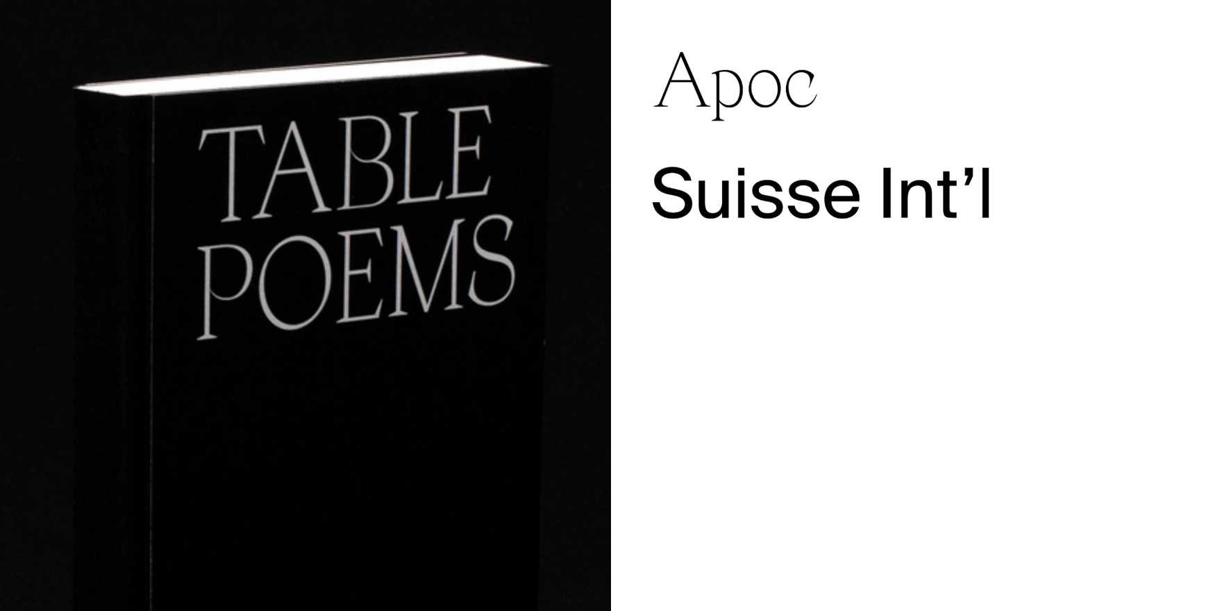 Table Poems - Fonts In Use