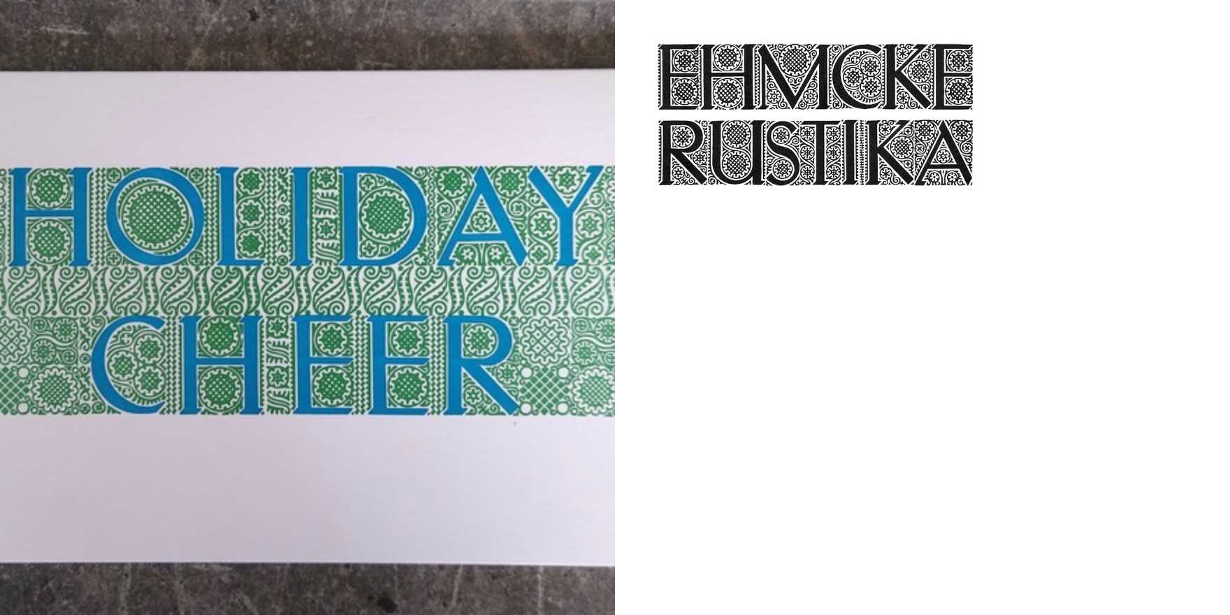 “Holiday Cheer” card - Fonts In Use