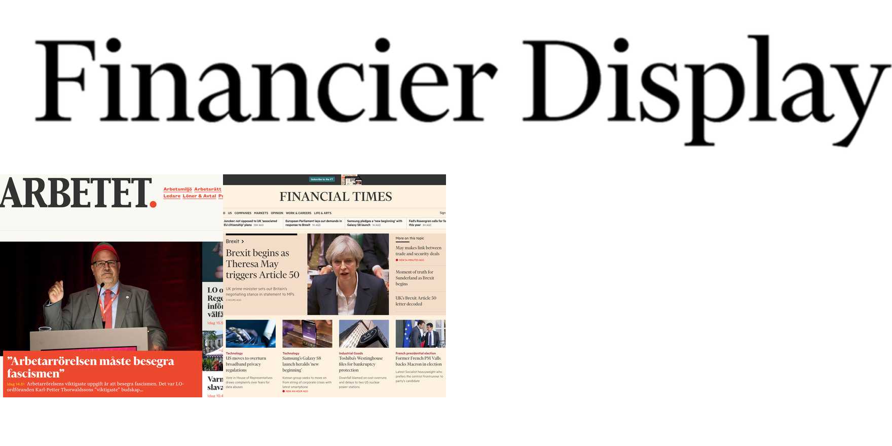 Financier Display in use - Fonts In Use