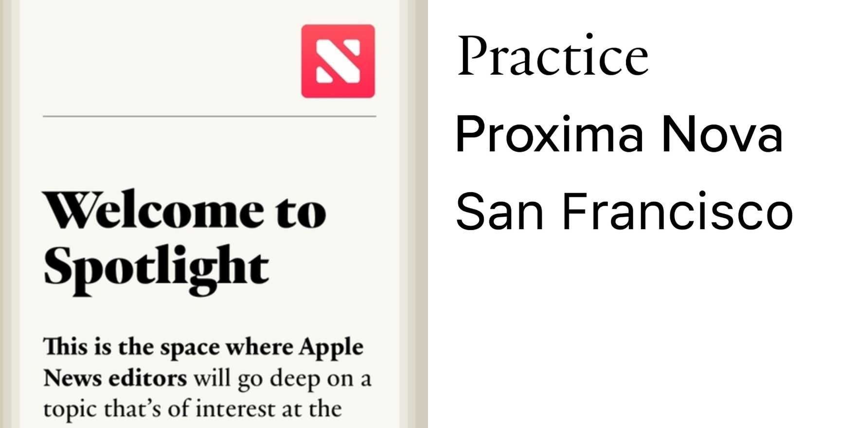 Apple News Spotlight (iOS 11) - Fonts In Use