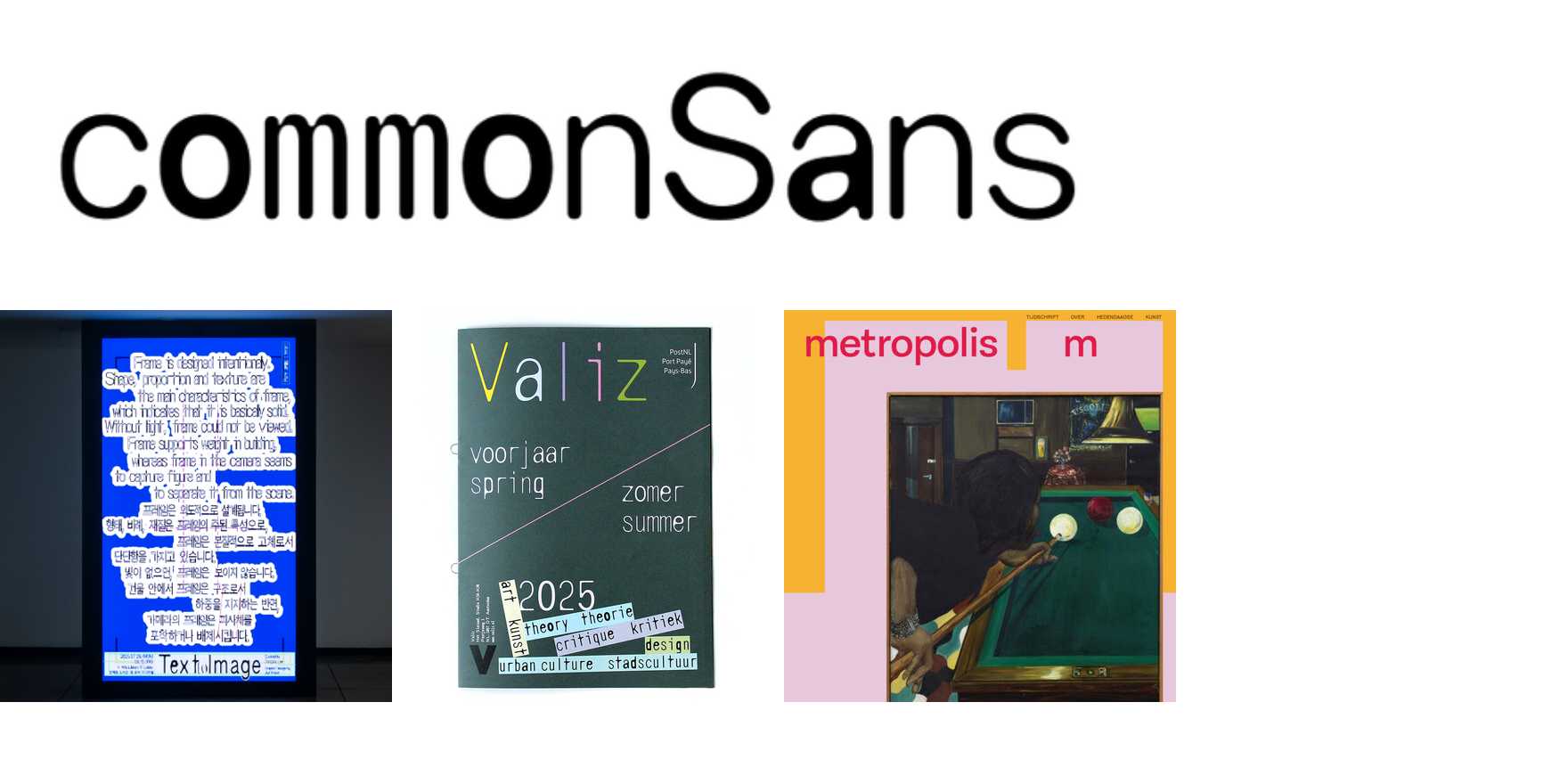 commonSans in use - Fonts In Use