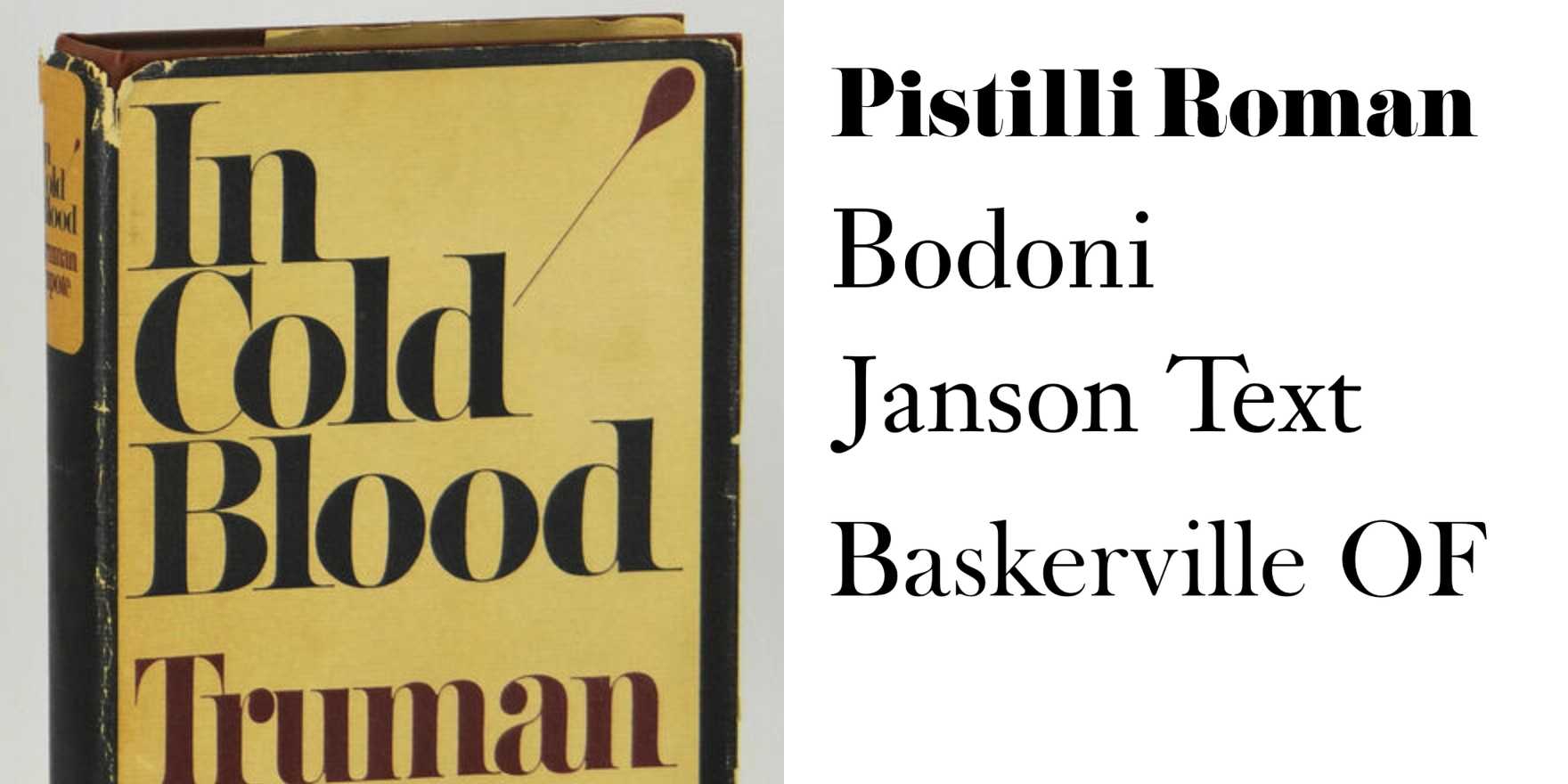 In Cold Blood, 1965 first edition - Fonts In Use