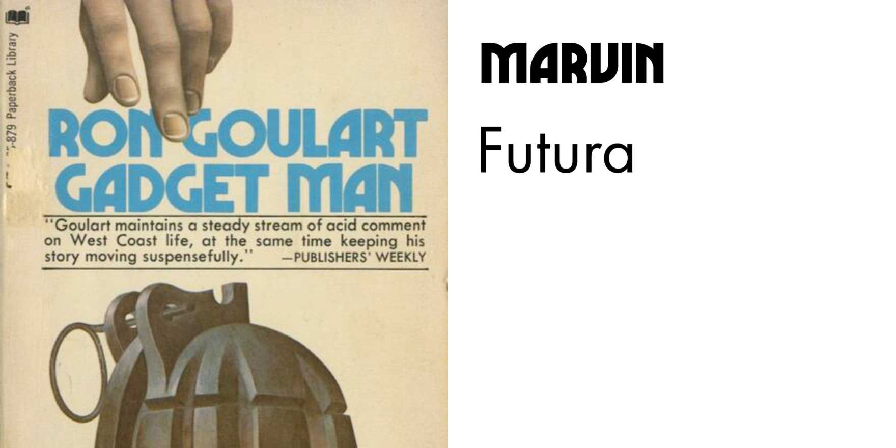 Gadget Man by Ron Goulart, Paperback Library - Fonts In Use