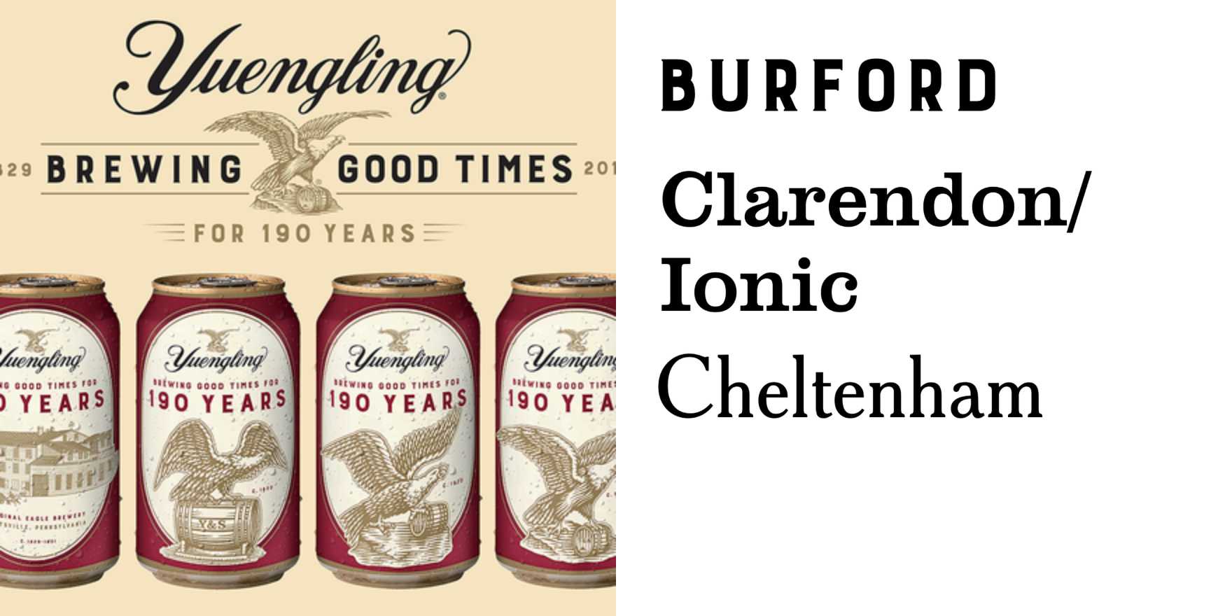 Yuengling Anniversary commemorative cans - Fonts In Use