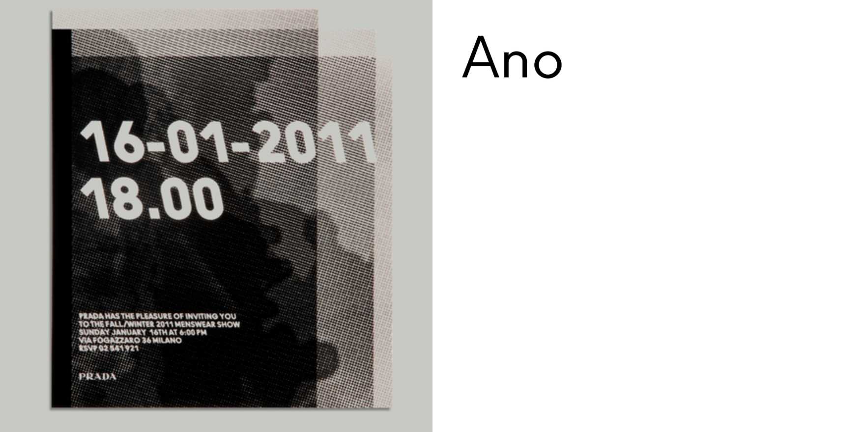 Prada show invitation - Fonts In Use