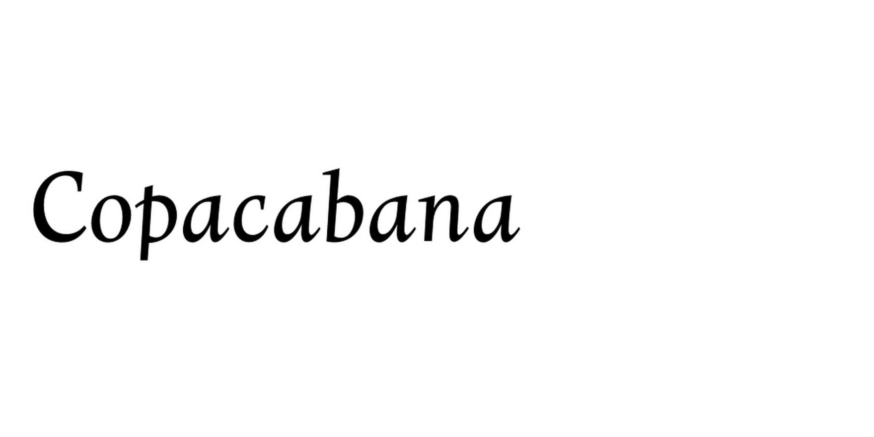 Copacabana in use - Fonts In Use