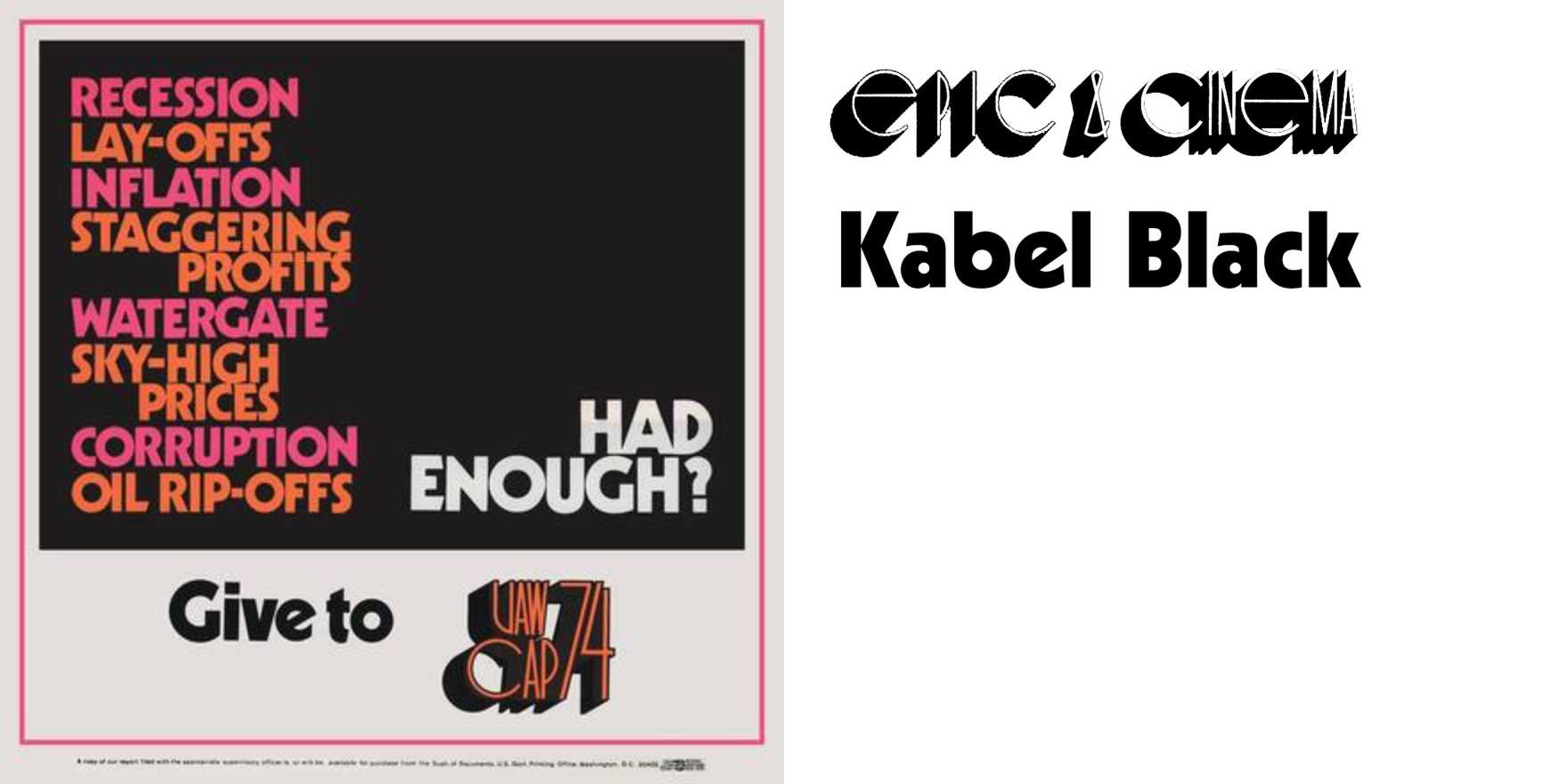 UAW CAP 74 poster - Fonts In Use