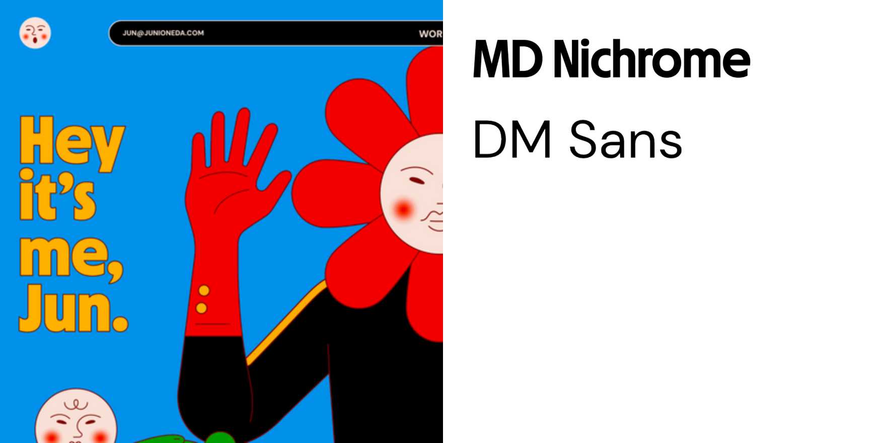 Jun Ioneda portfolio website - Fonts In Use