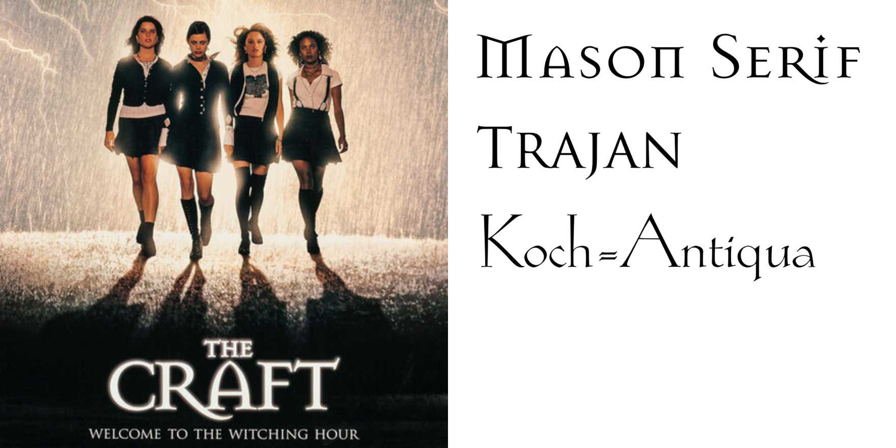 The Craft movie poster and title sequence - Fonts In Use