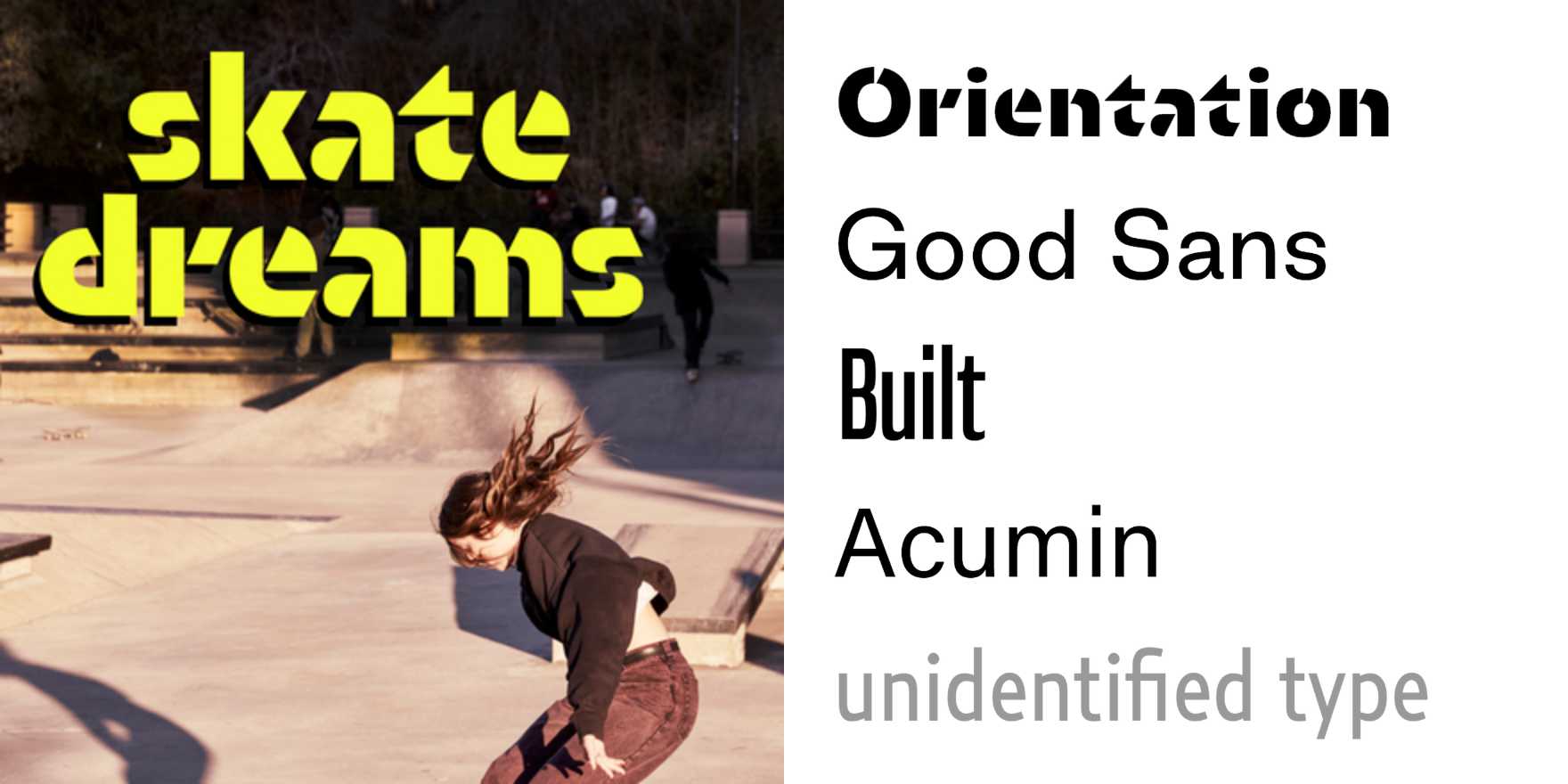 Skate Dreams documentary - Fonts In Use