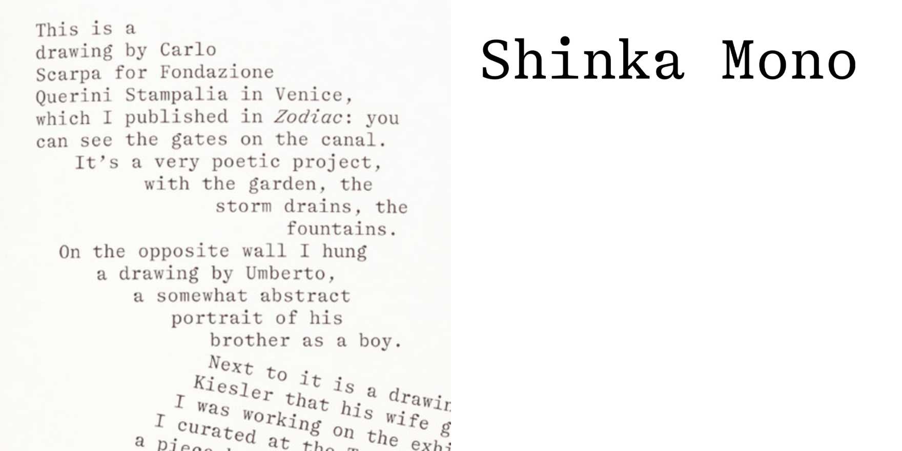 Casa Maria Bottero / Umberto Riva - Fonts In Use