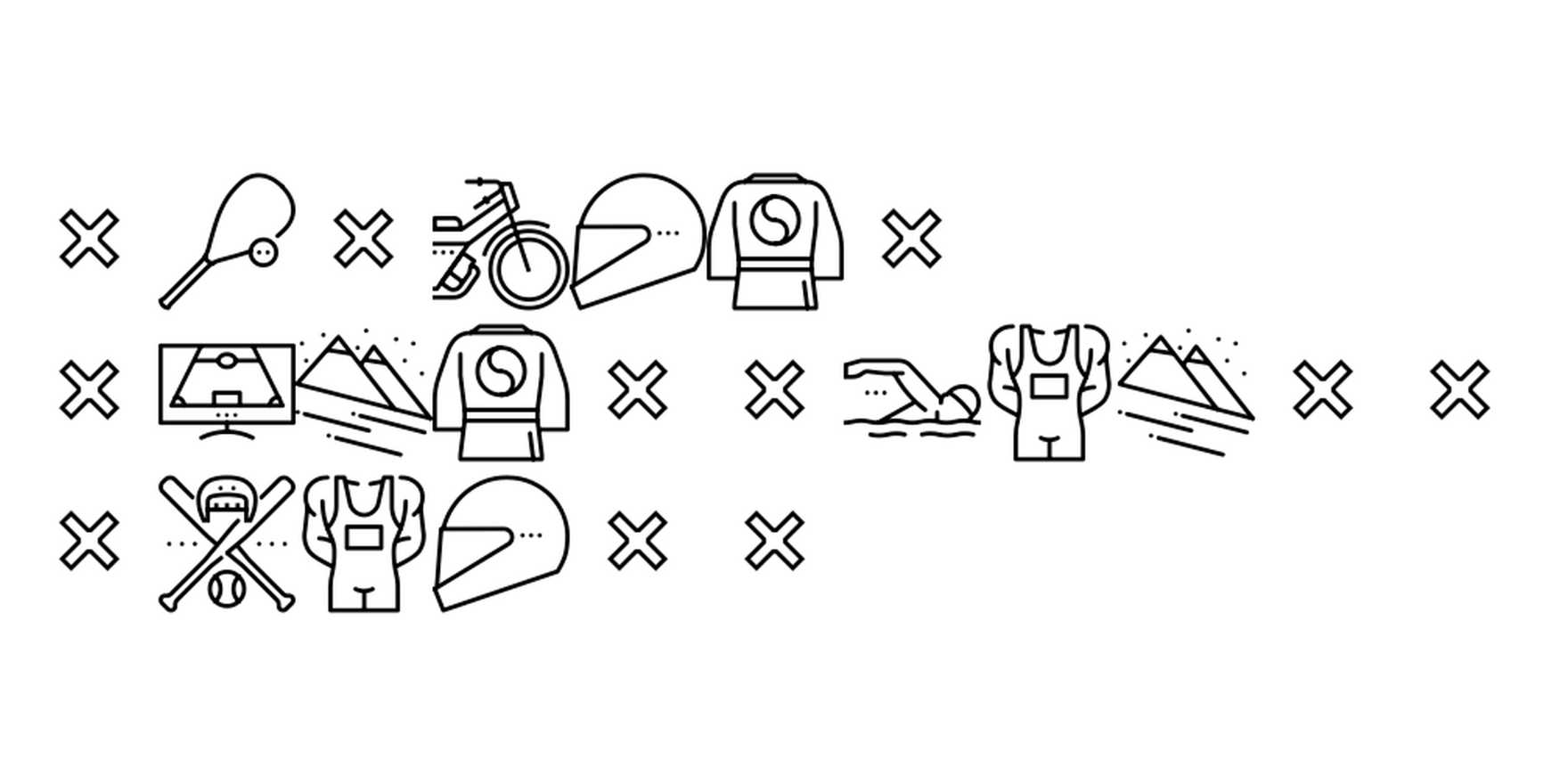 Square Line Icons Sports in use - Fonts In Use