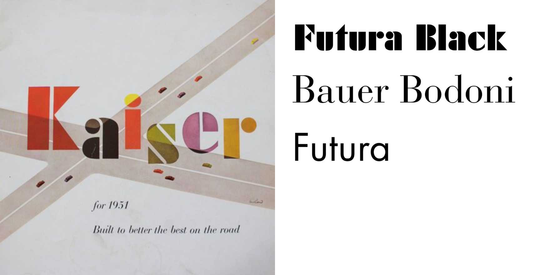 1951 Kaiser ad and brochure - Fonts In Use