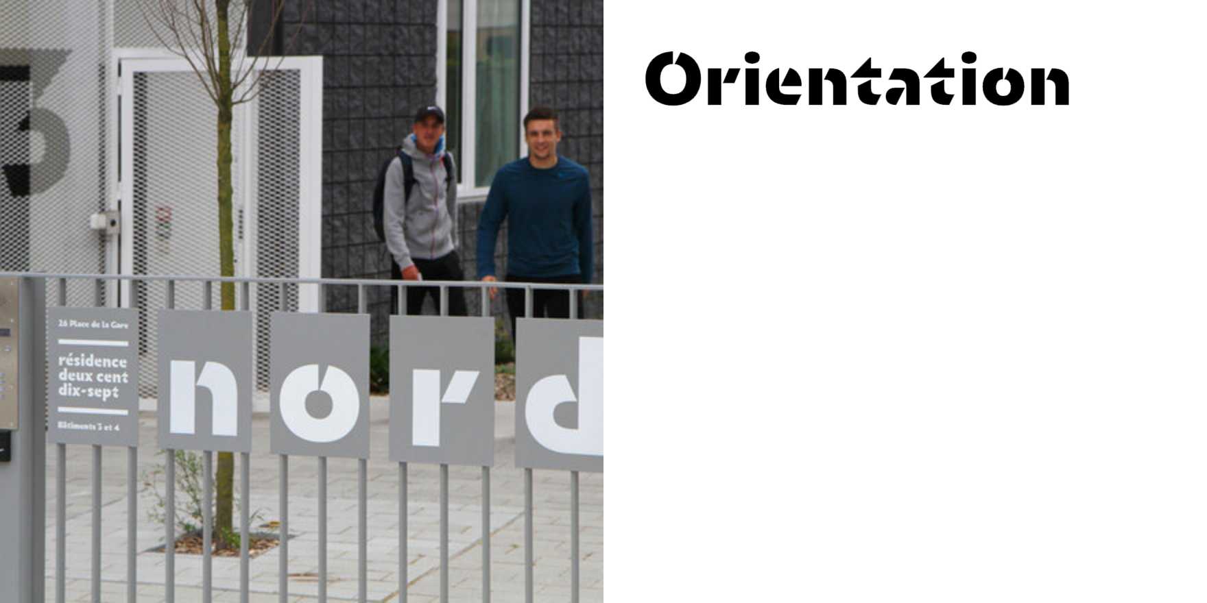 Stencil signs for student housing building, Roubaix - Fonts In Use