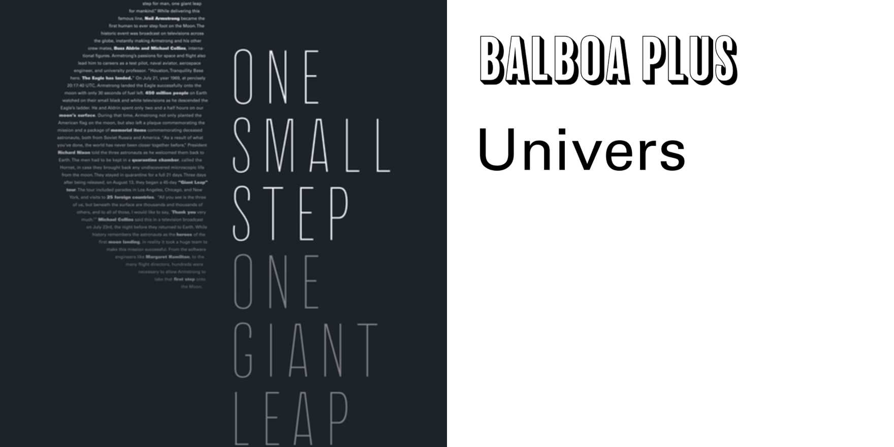 One Small Step - Fonts In Use